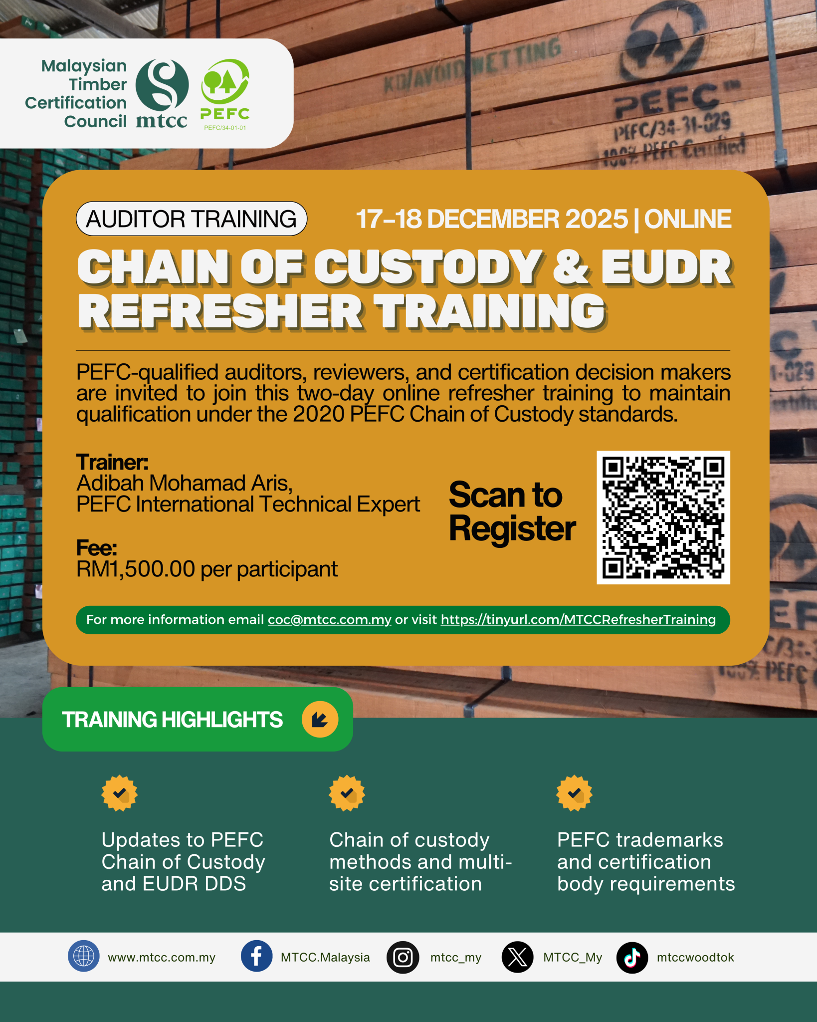 Chain of Custody and EUDR Refresher Training | MTCC